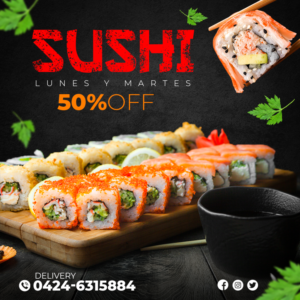 Plantilla Flyer de Comida Sushi PSD Editable - FreePsAi