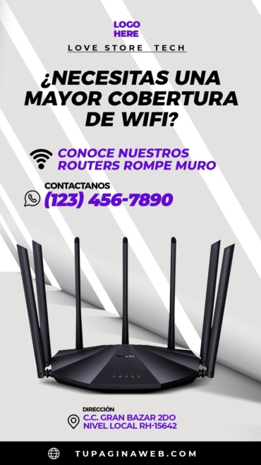 Flyer Router o productos tecnológicos PSD Editable 100%