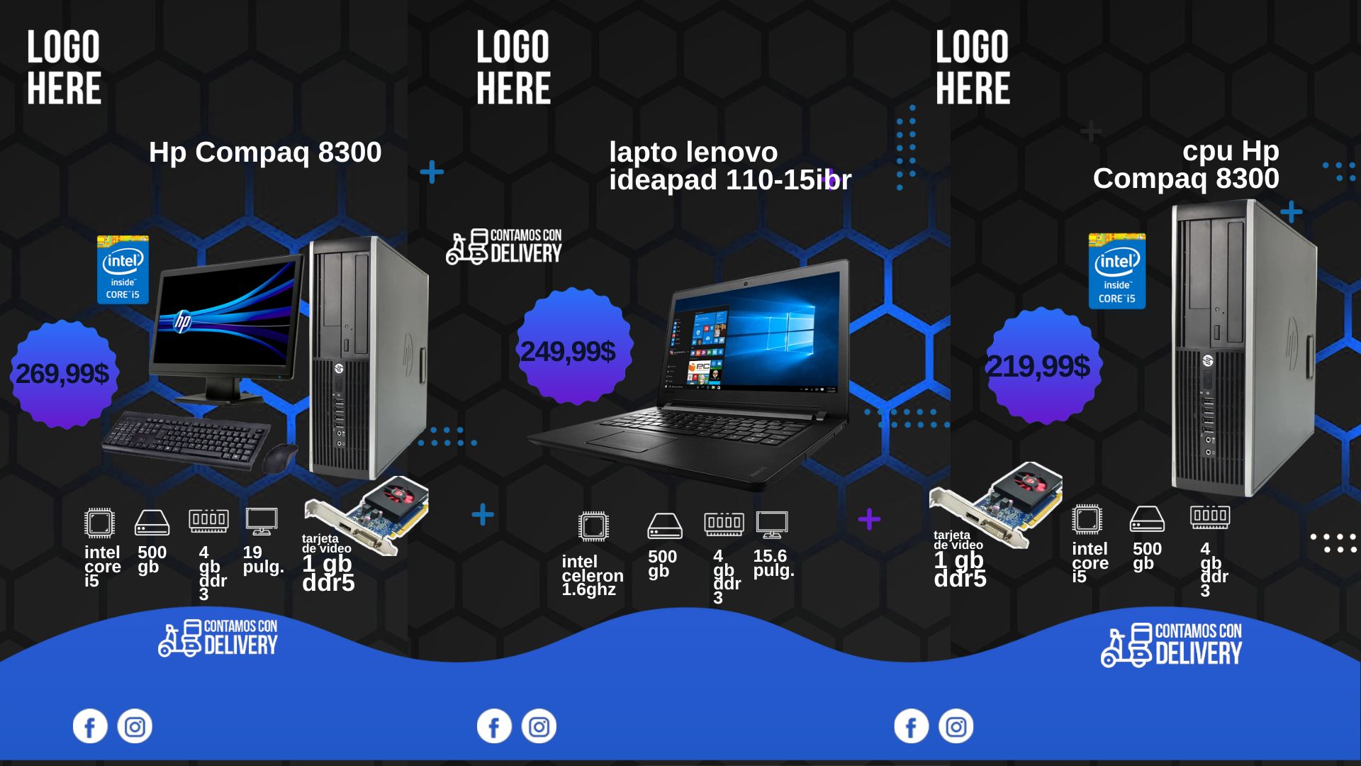 Banner para Oferta de Laptops Editable en Canva