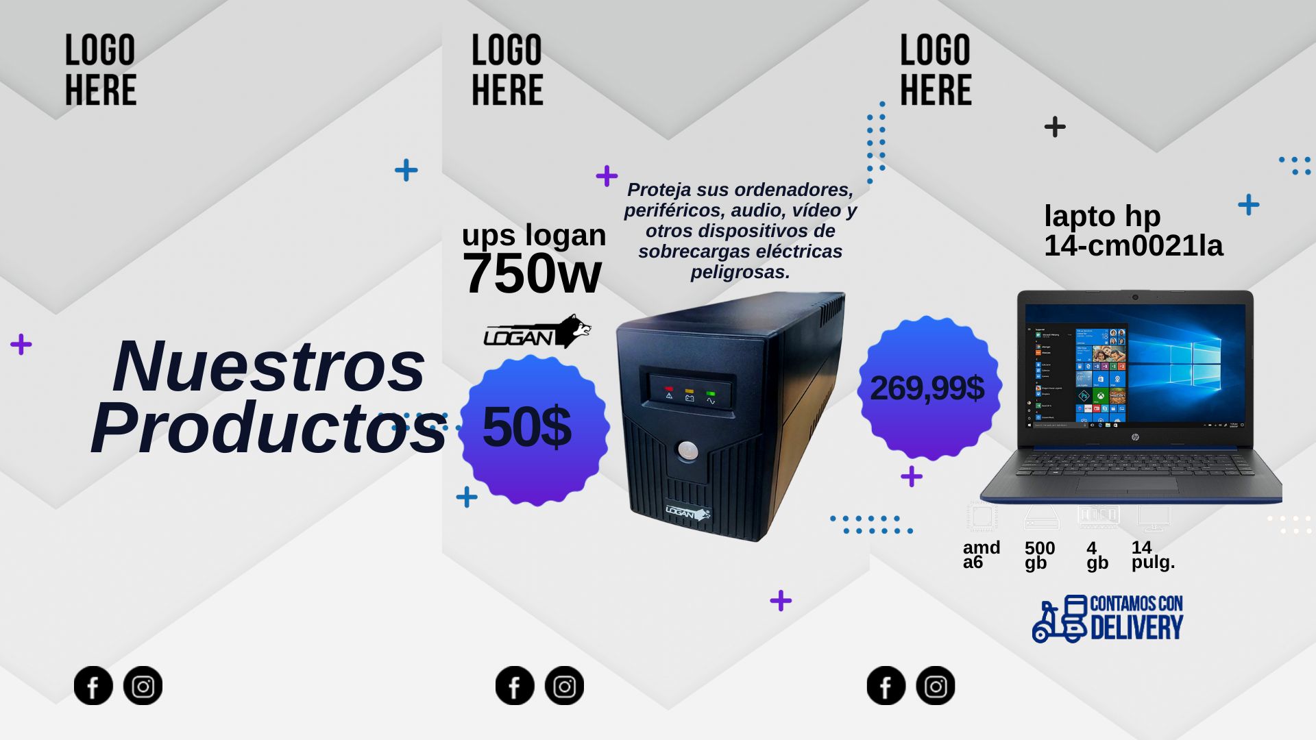 Banner para Oferta de Laptops Editable en Canva - DESCARGA